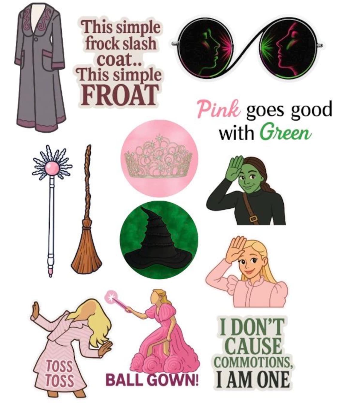 Wicked Movie Inspired Sticker Packs - Etsy