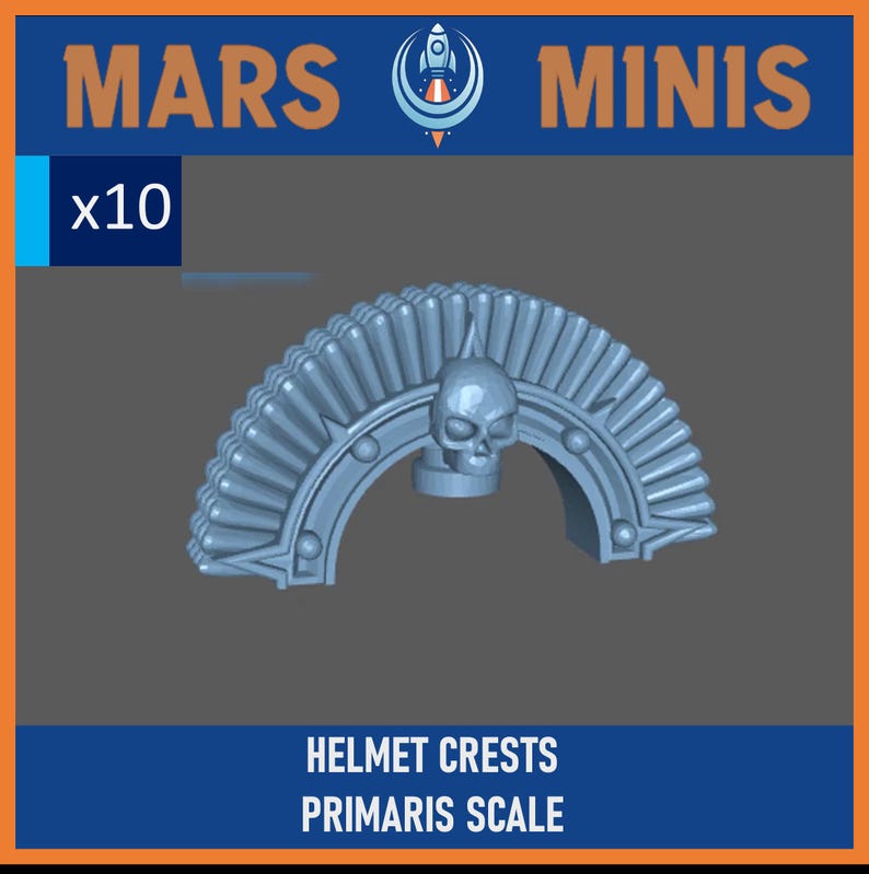 HELMET CRESTS - Bits - (10x) - Sized for Space Primary Marines- 28mm ...