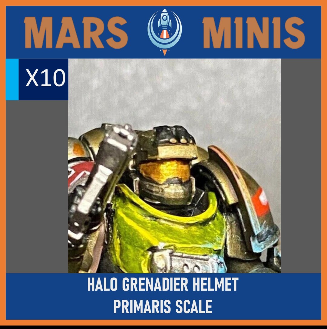 GRENADIER Helmet - Halo - (10x) - Sized for Space Primary Marines- 28mm ...