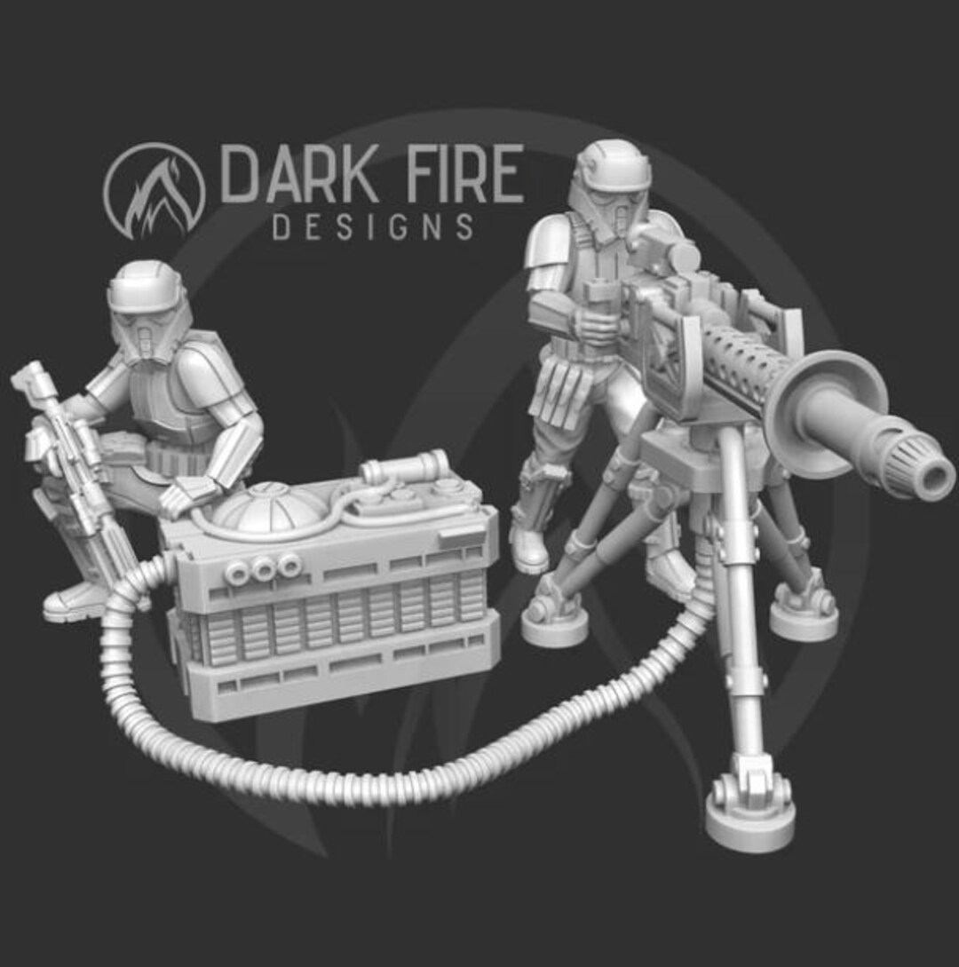 Tropical Repeater Turret Team - (3x Models) - Sized for SW Legion Scale ...