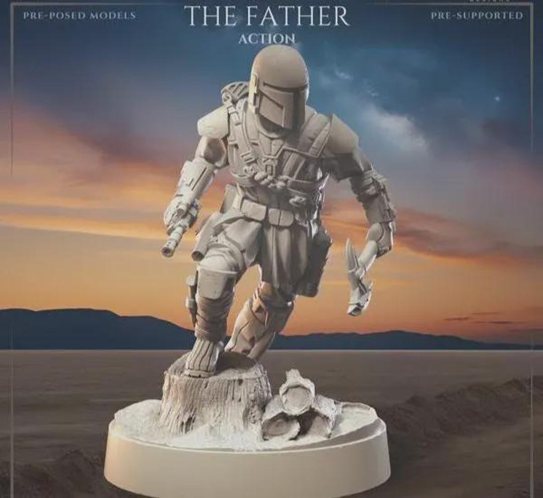 THE FATHER V3 - Mando - (1x) - Sized for SW Shatterpoint Scale - 32mm ...