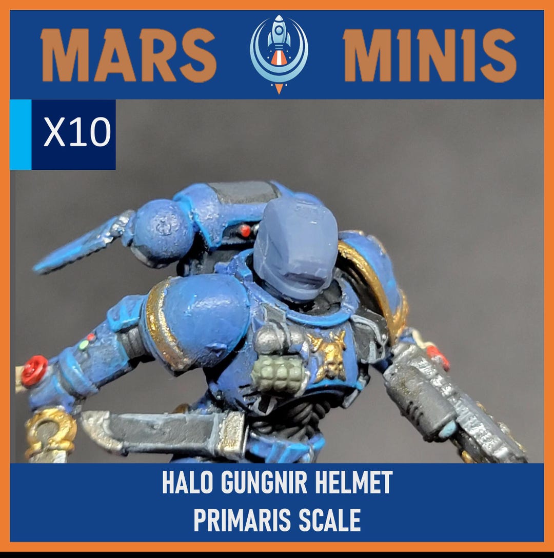 GUNGNIR HELMET - Halo - (10x) - Sized for Space Primary Marines- 28mm ...