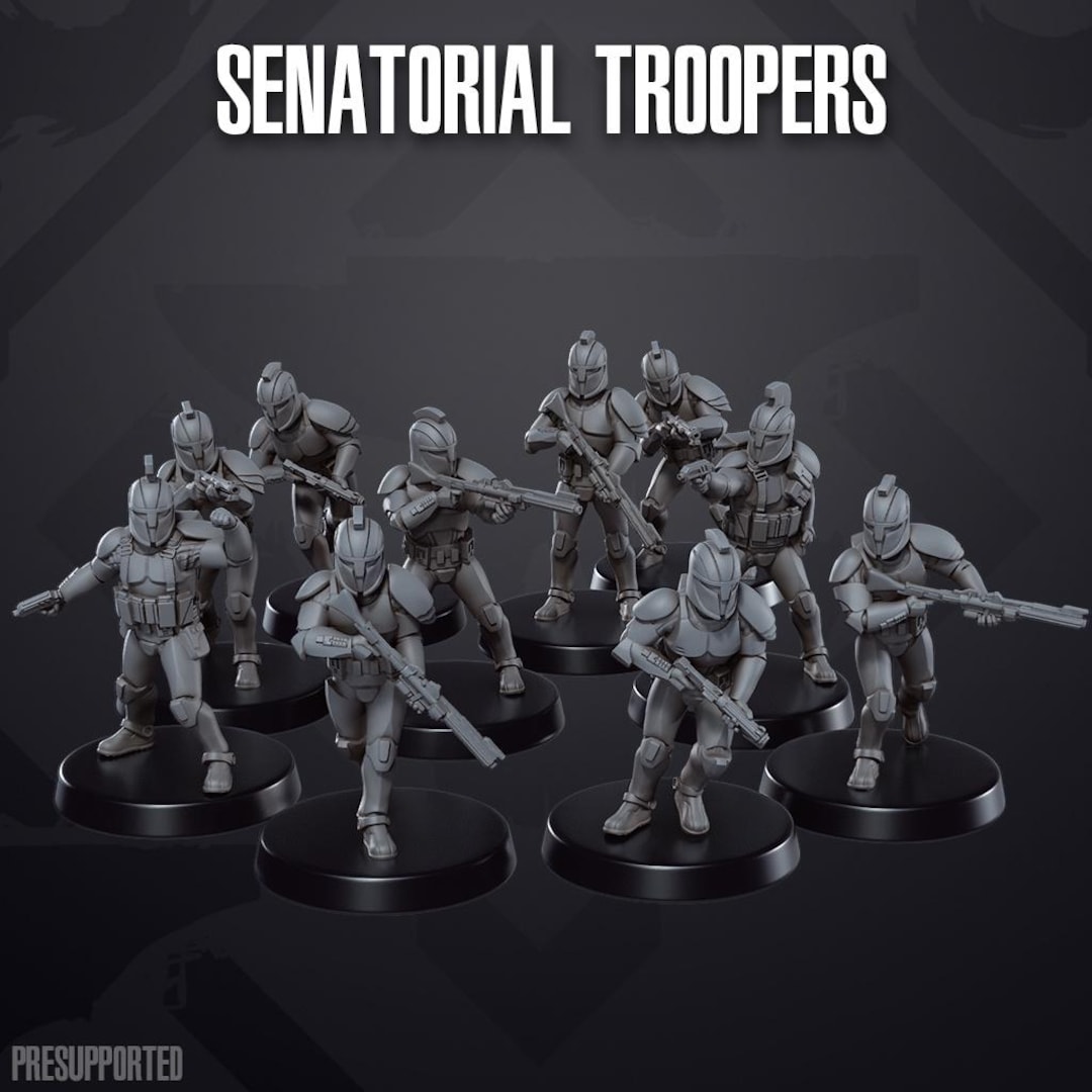 SENATE GUARD Troopers - (10x) - Sized for SW Legion Scale - 32mm ...