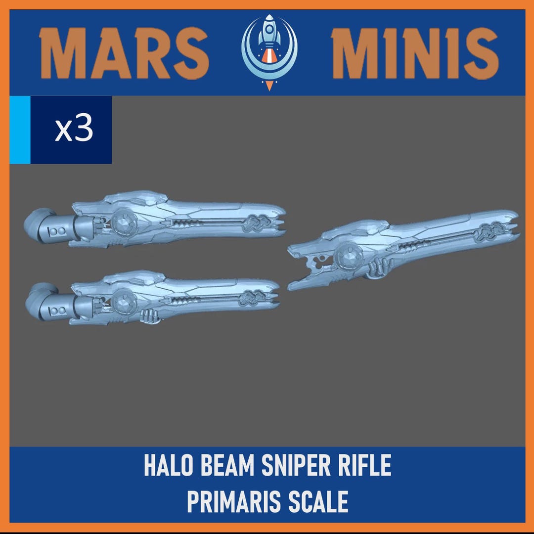 HALO Beam Sniper Rifle - (3x) - Sized for Space Primary Marines- 28mm ...