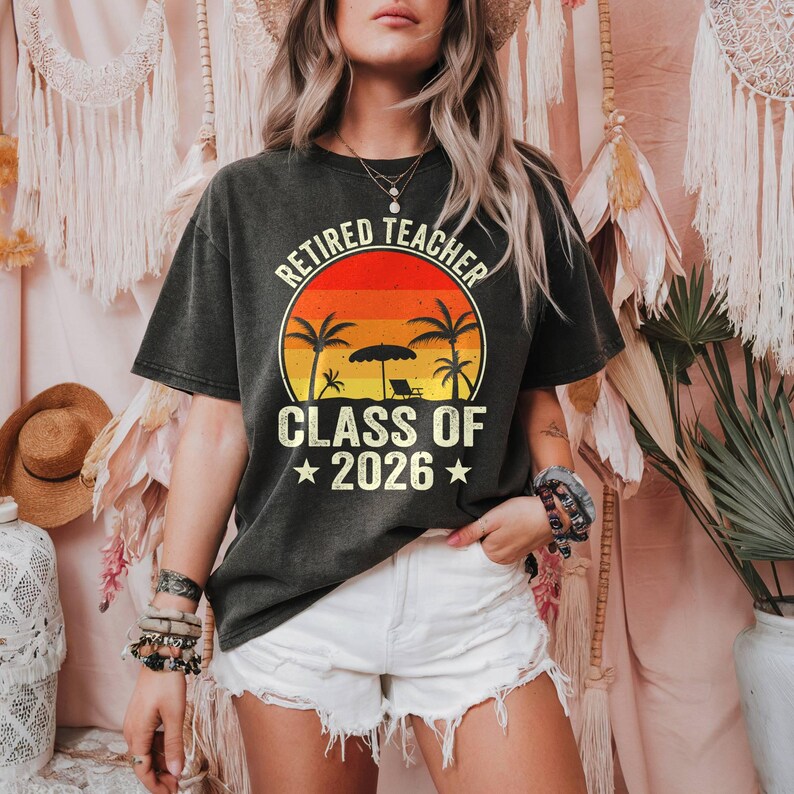 Retired Teacher 2026 Shirt: Ring-spun Cotton Retirement Tee - Etsy