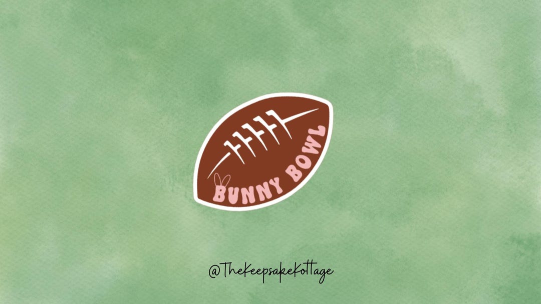Bunny Bowl, Super Bowl Sticker, Football Sticker, Game Day Sticker Cute ...