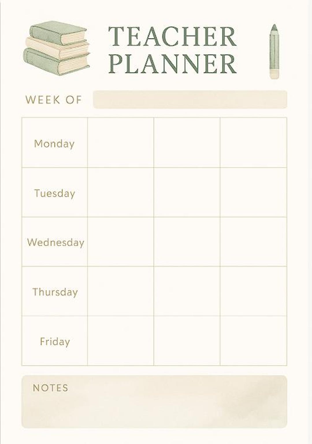 Minimalist Teacher Planner | Printable Weekly Lesson Plan | Classroom ...