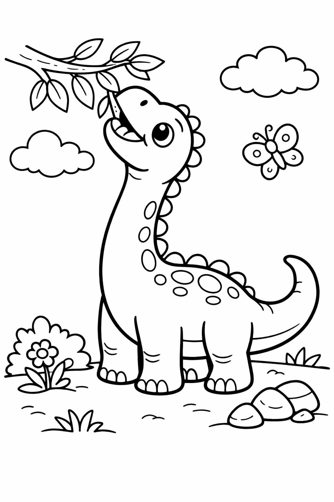 Dinosaur Coloring Pages for Kids | Cute Dino Coloring Book Printable ...