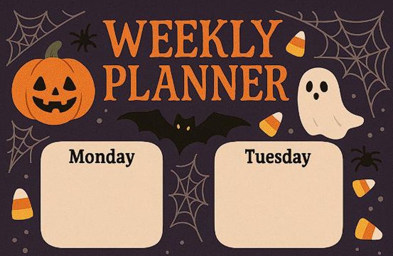 Halloween Weekly Planner | Printable Spooky Planner | Ghost Pumpkin ...