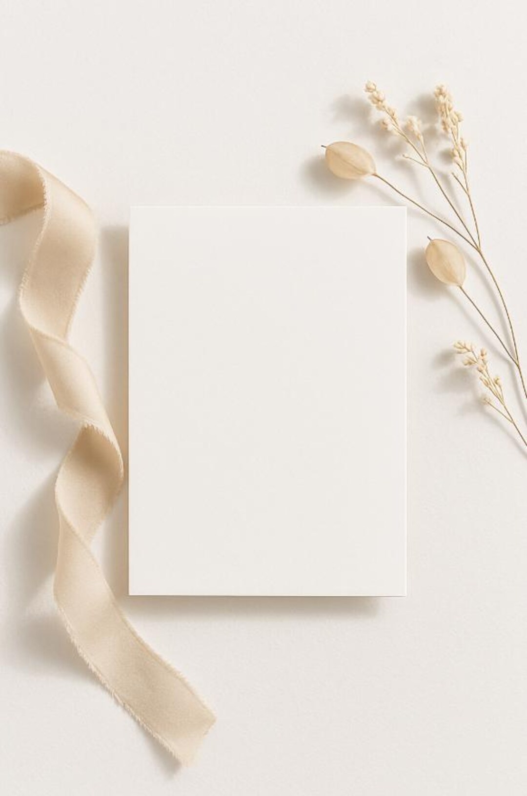 Elegant Beige Wedding Card Template: Minimalist Floral (digital ...