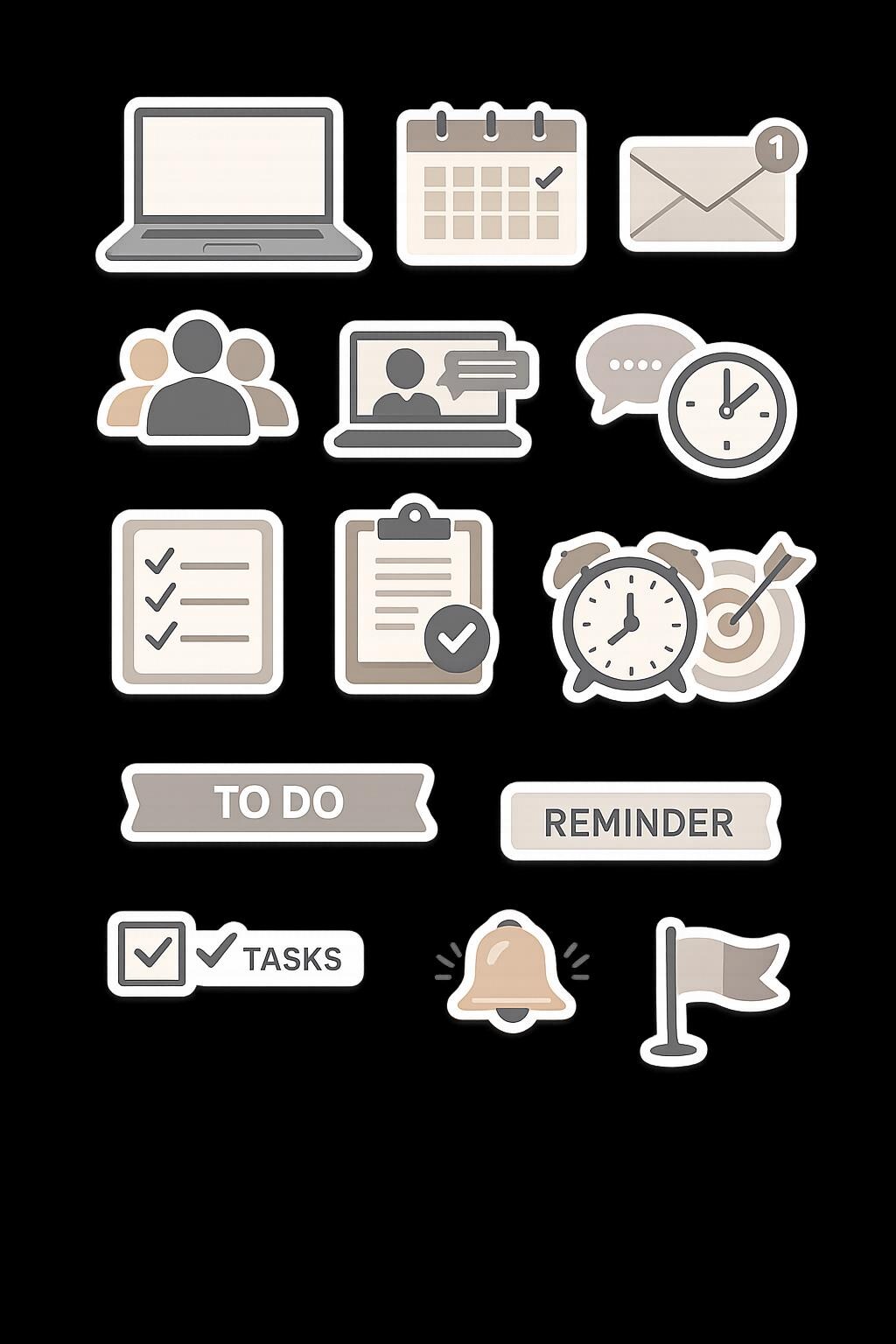 Study Planner Stickers | Work Planner Stickers | Functional Digital ...