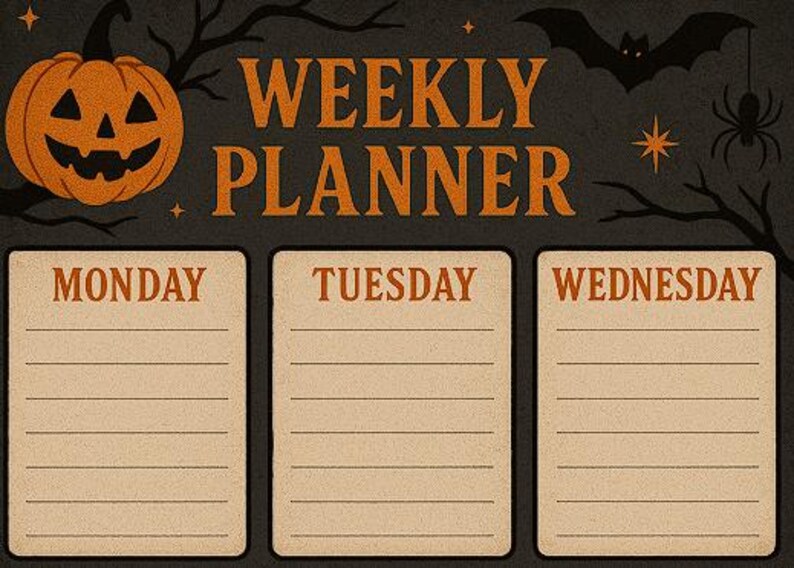 Halloween Weekly Planner | Printable Undated Planner | Spooky Digital ...