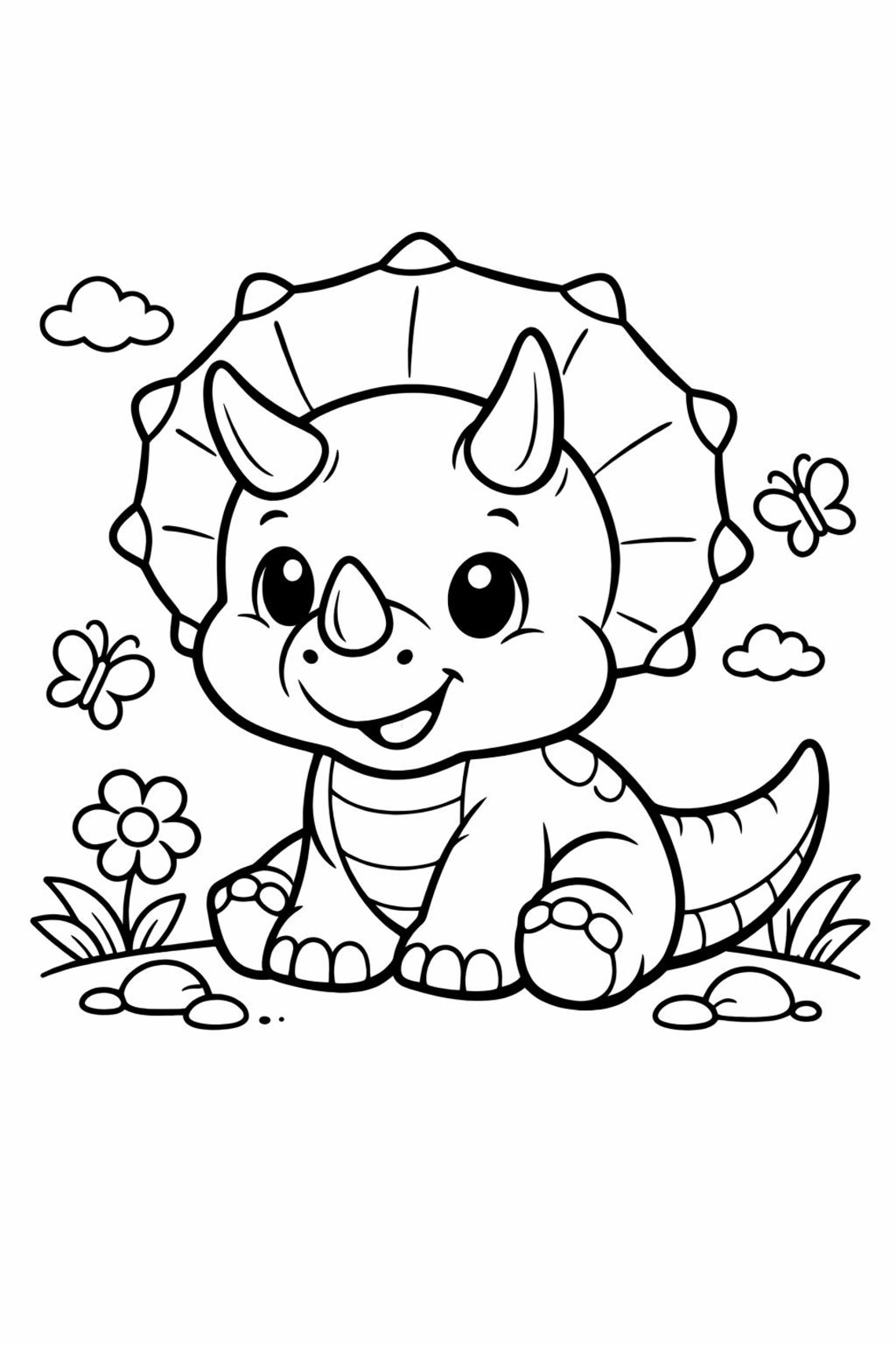 Dinosaur Coloring Pages for Kids | Cute Dino Coloring Book Printable ...