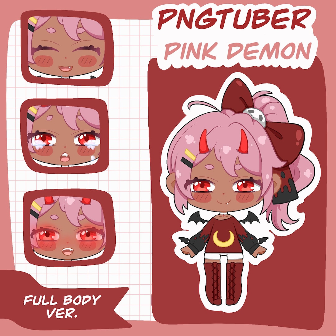 Pre-made Pink Demon Pngtuber – Instant Download - Etsy