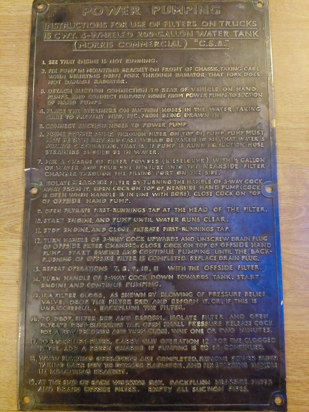 Brass Vintage Power Pumping Instructions Sign - Etsy