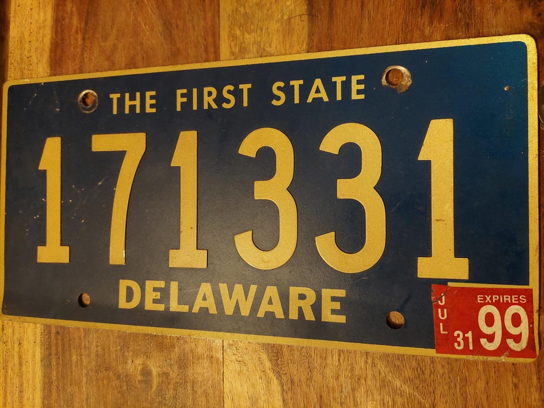 DELAWARE American Licence Plate From 1999 GENUINE - Etsy