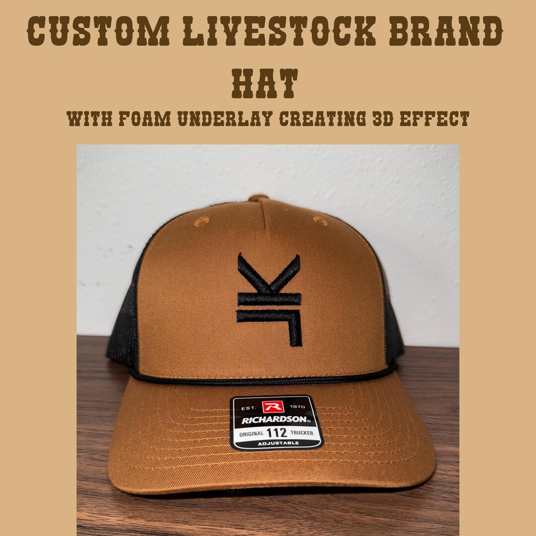Custom Cattle Brand Richardson 112FPR Hat, 3D Puff Embroidered Ranch ...