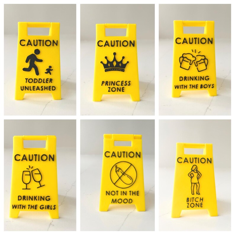 Mini Caution Signs - Etsy