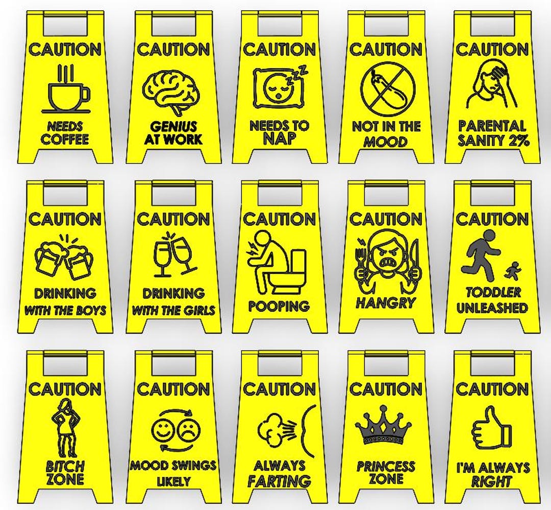 Mini Caution Signs - Etsy