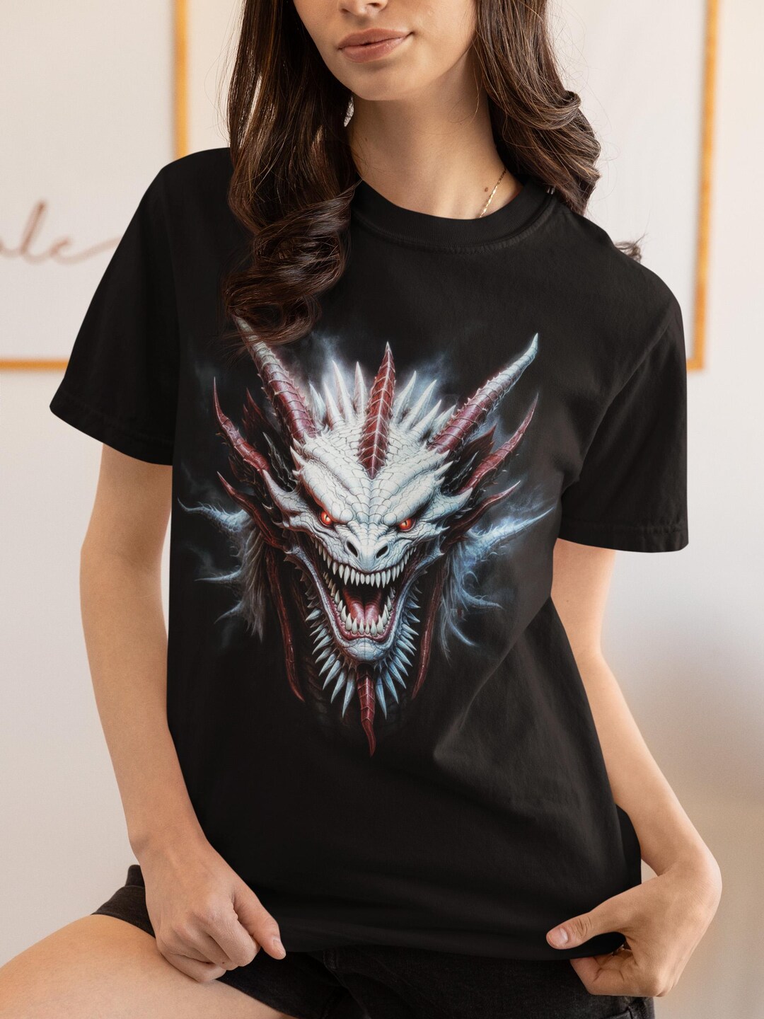 Double Dragon Metal T-shirt | Front & Back Print | Fantasy Artwork Tee ...