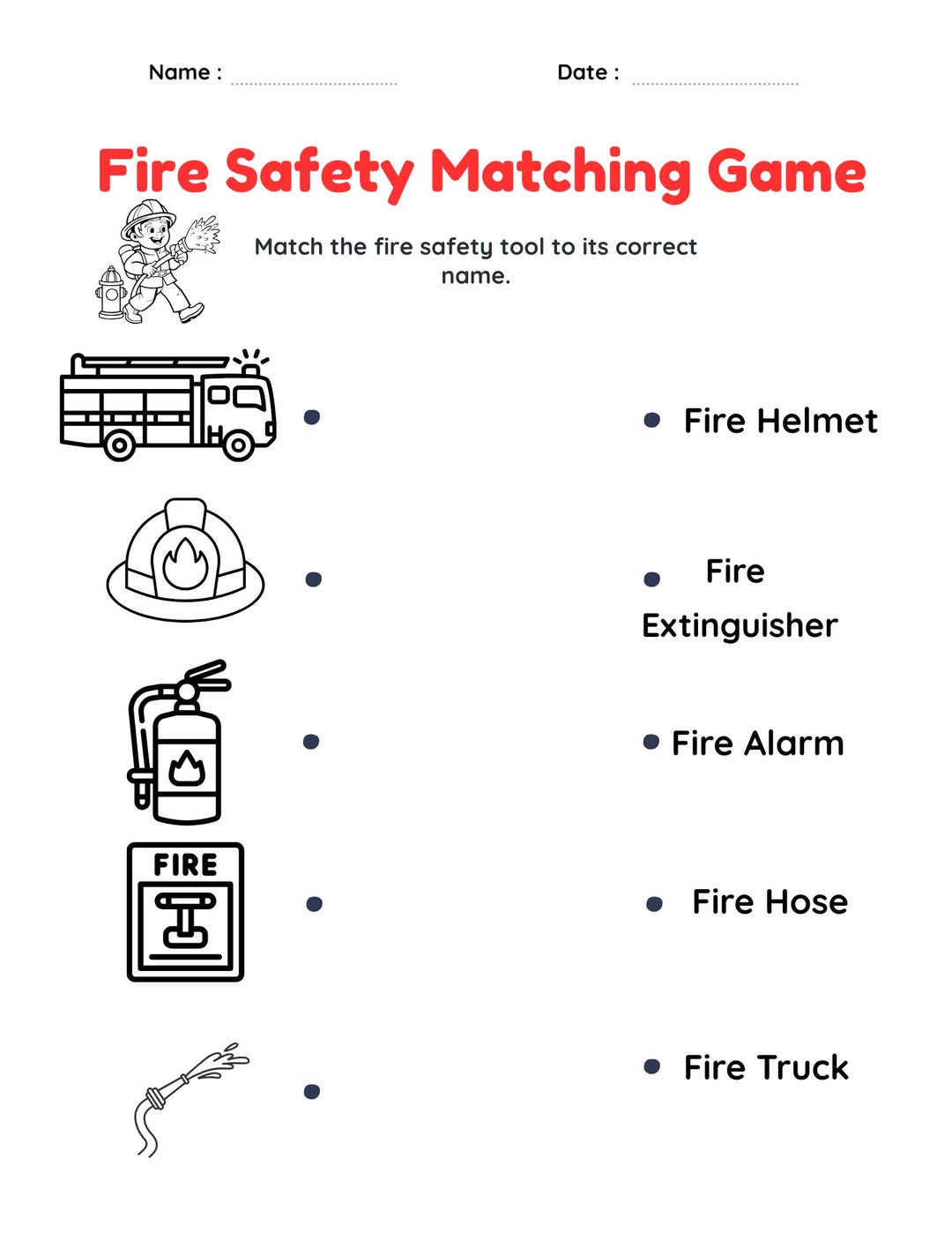 Fire Safety Week Worksheets for Kids | Printable Firefighter Activities ...