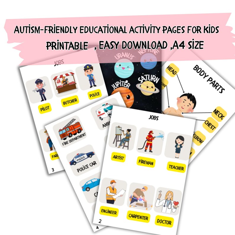 Preschool Activity Pack: Matching, Mazes, Solar System (A4 PDF) - Etsy