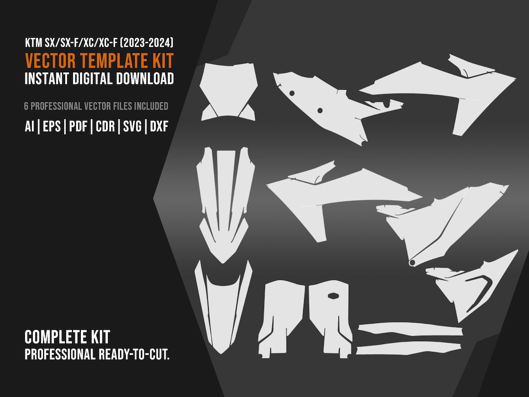 KTM-sjabloon 2023-2024 | sx sxf xc xc-f vectorbestanden | ai eps pdf ...