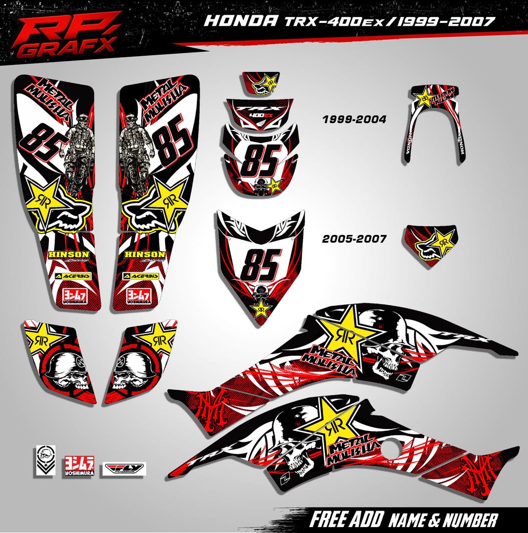 Honda TRX 400EX ATV Full Custom Graphics Kit | Vinyl Stickers Decals ...