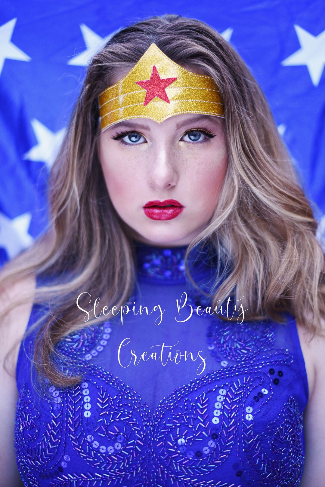Original Wonder Woman Headpiece- Glitter Canvas and Felt Dress up ...