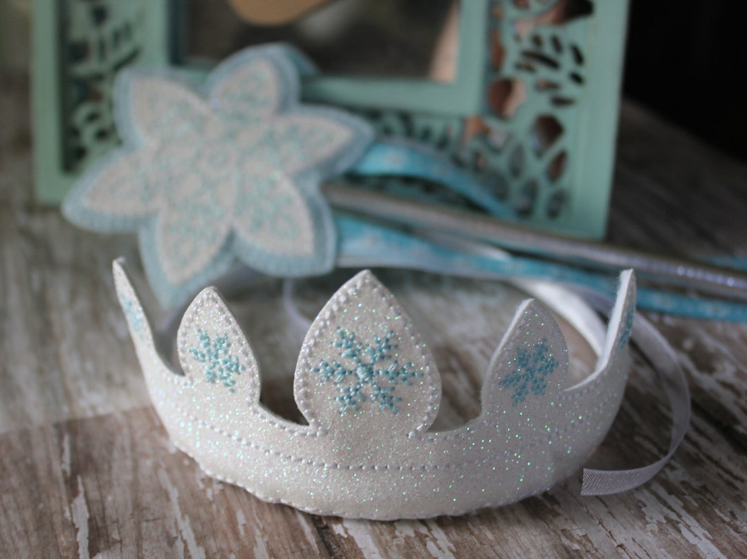 Snow Queen Snowflake Tiara - Glitter Wand and Tiara - Dress-up Play - Etsy