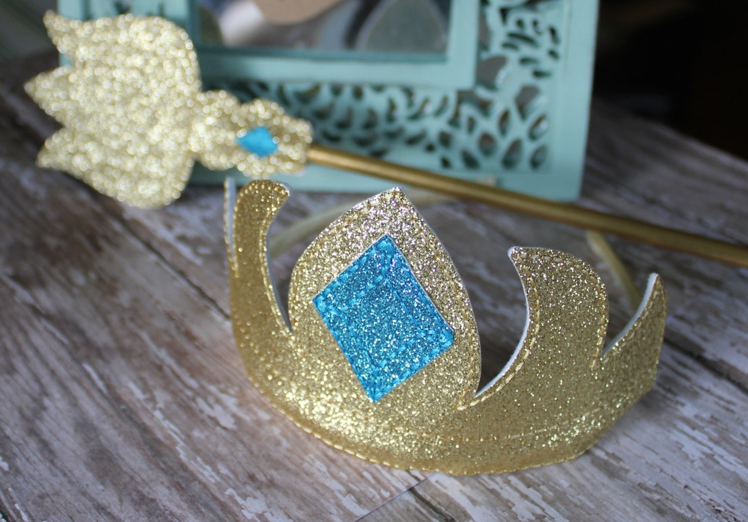 Snow Queen-inspired Tiara and Scepter Set- Glitter Dress-up Accessories ...