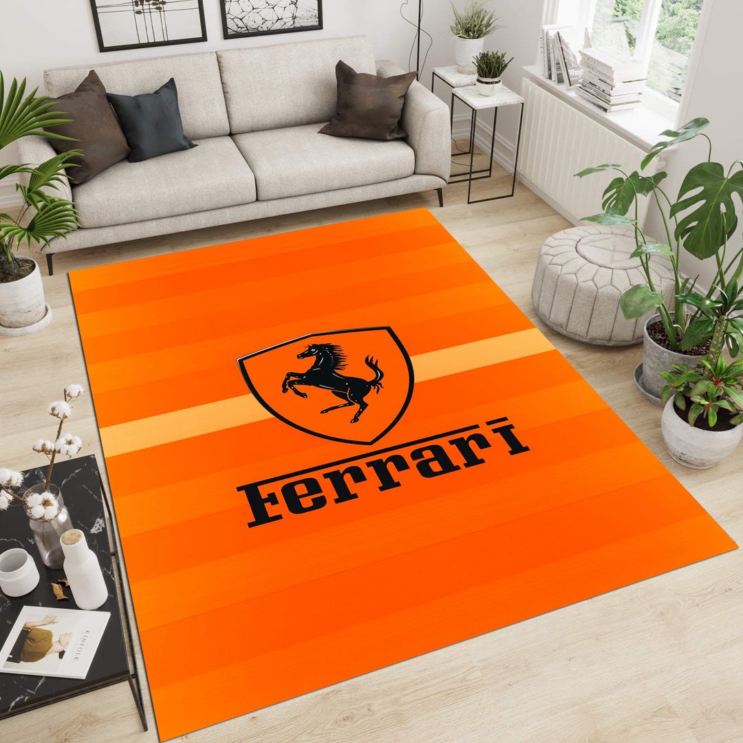 Ferrari Rug – Racing Car Logo Carpet, Sport Luxury Red Decor Rug ...