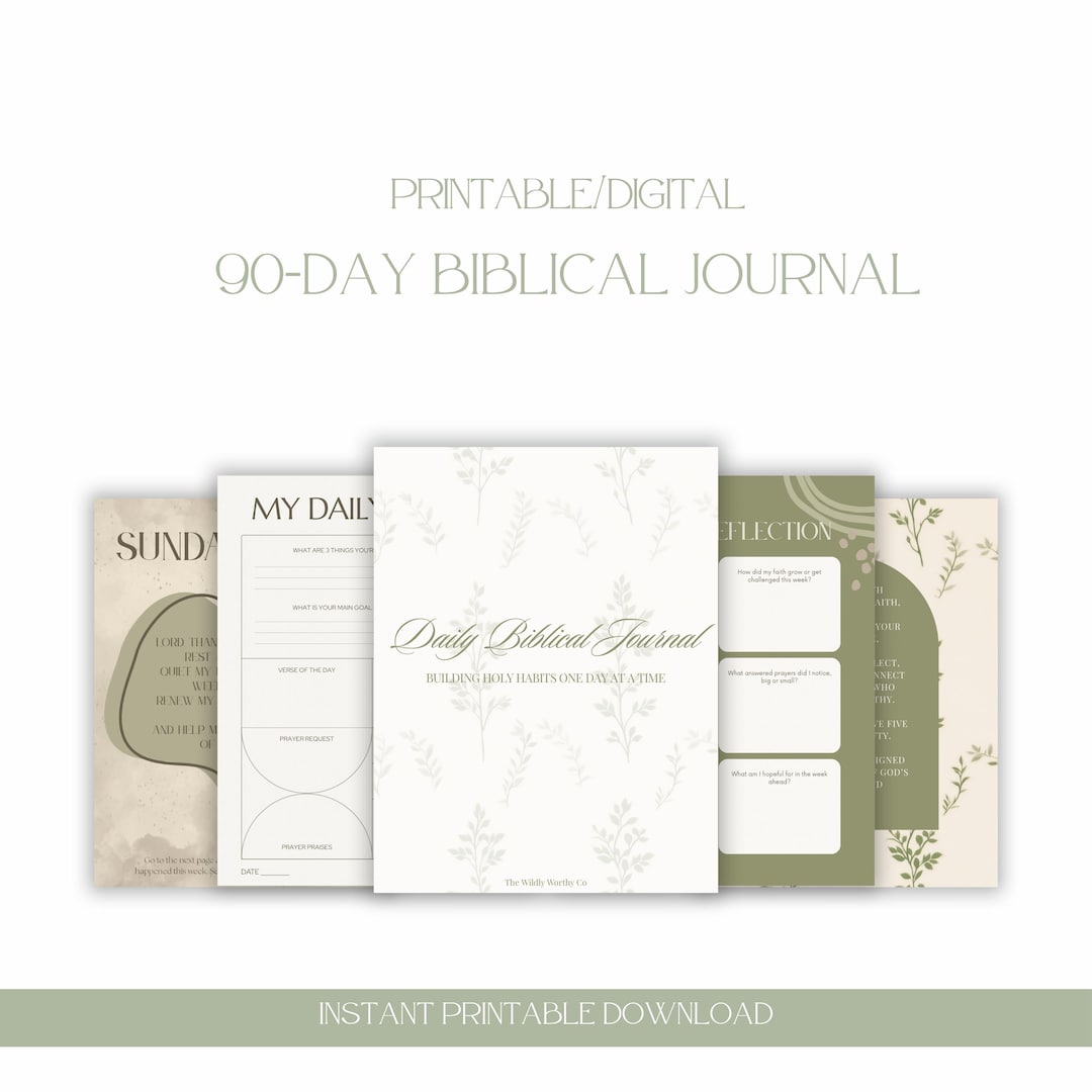 90 Day Biblical Journal | Verse of the Day | Sunday Reset | Neutral ...