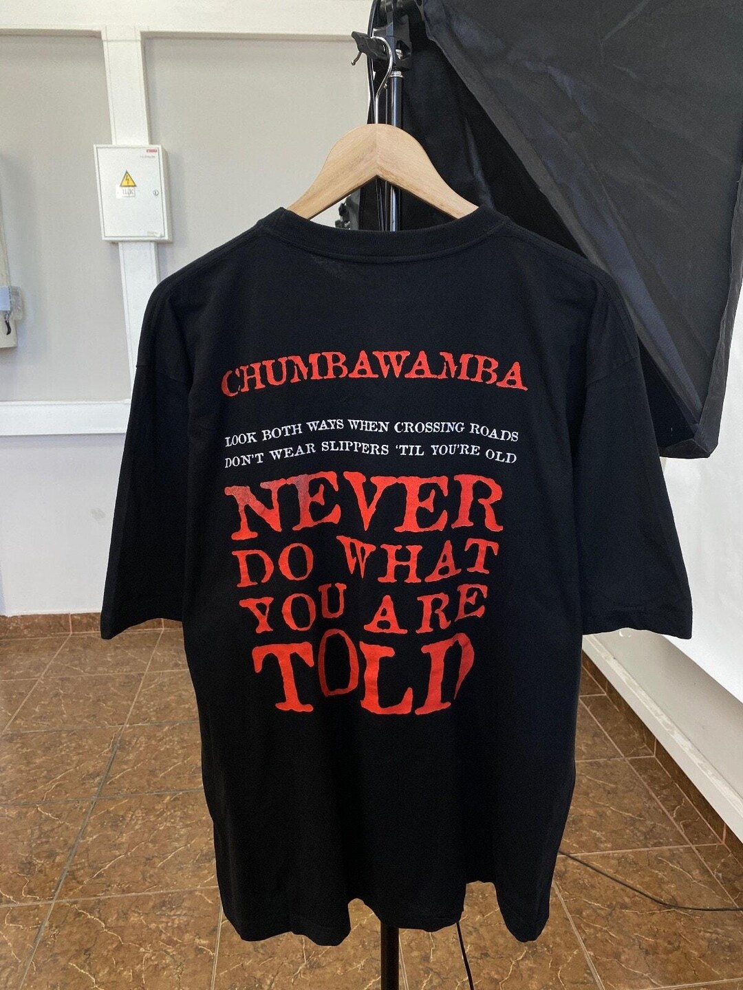 Vintage 90s Chumbawamba Anarchy Band T-shirt Rare Retro Hype Size XL ...