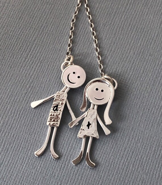 Stick Figure Mom Necklace