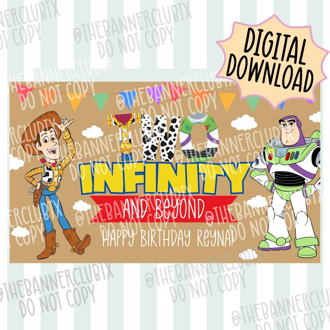 Toy Story Banner Template | DIGITAL FILE | Woody Buzz Birthday | Two ...