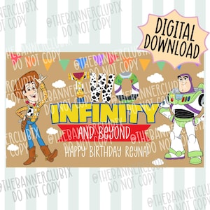 Toy Story Banner Template | DIGITAL FILE | Woody Buzz Birthday | Two ...