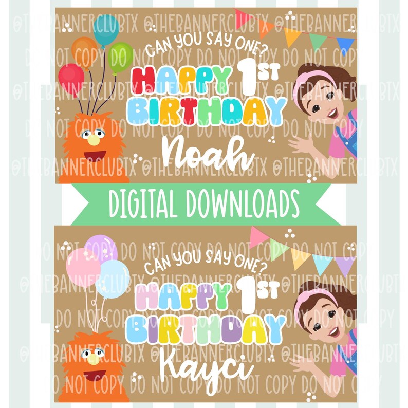 Ms Rachel Banner Template | DIGITAL FILE | Ms Rachel & Herbie Birthday ...