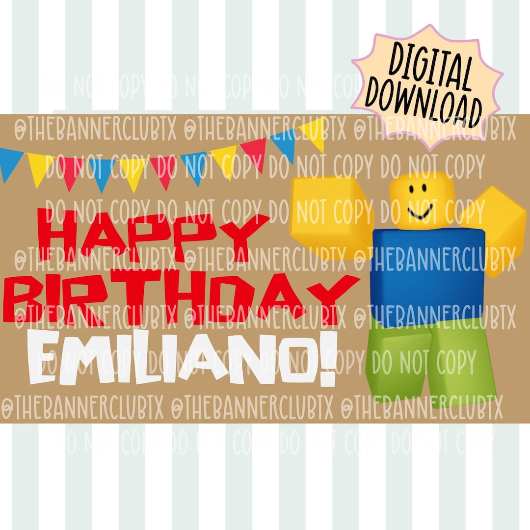 Roblox Banner Template | DIGITAL FILE | Simple Roblox Birthday | Roblox ...