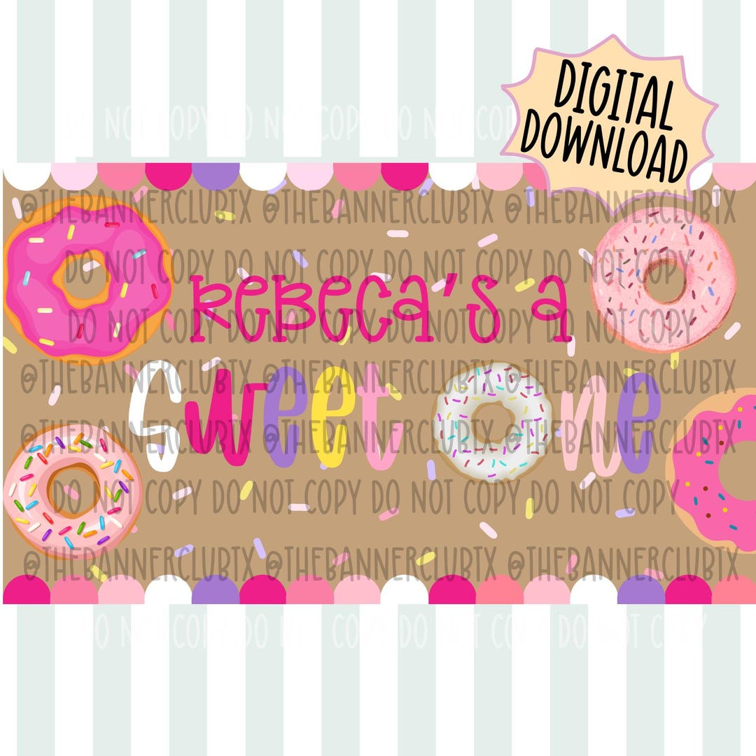 Sweet One Banner Template | DIGITAL FILE | Sweet Donut Birthday | Donut ...