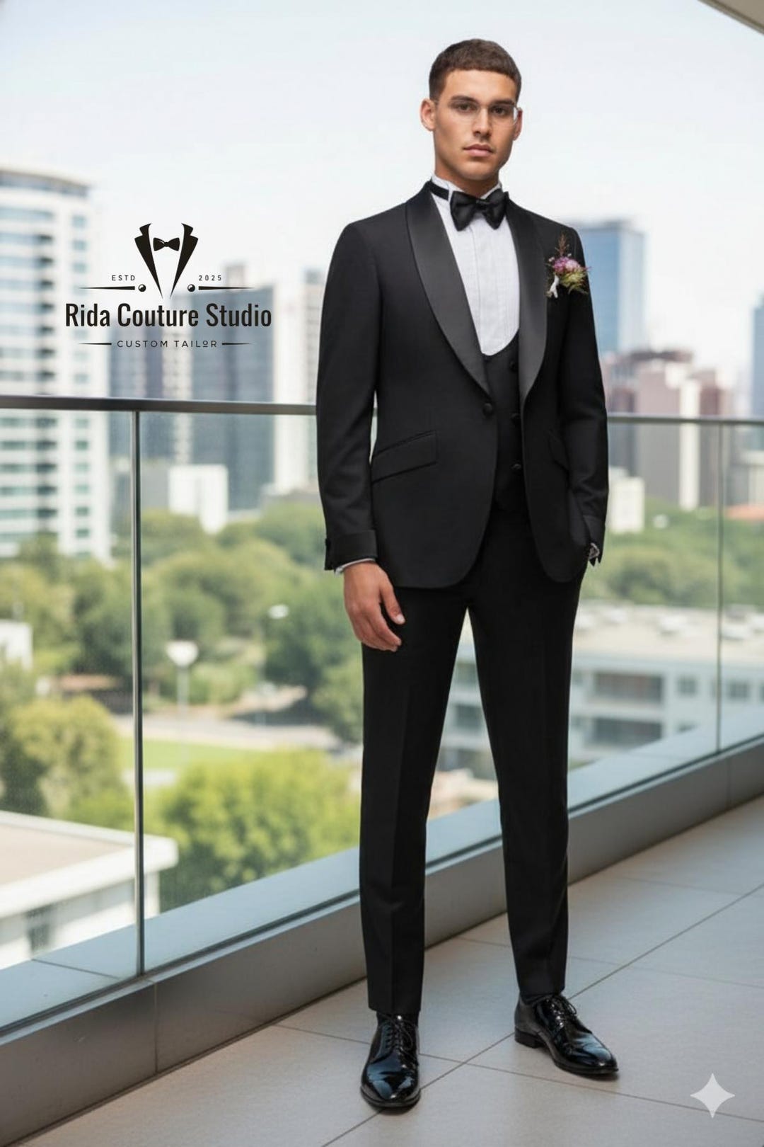 Black Tuxedo: Satin Shawl Lapel, Modern Fit - Etsy