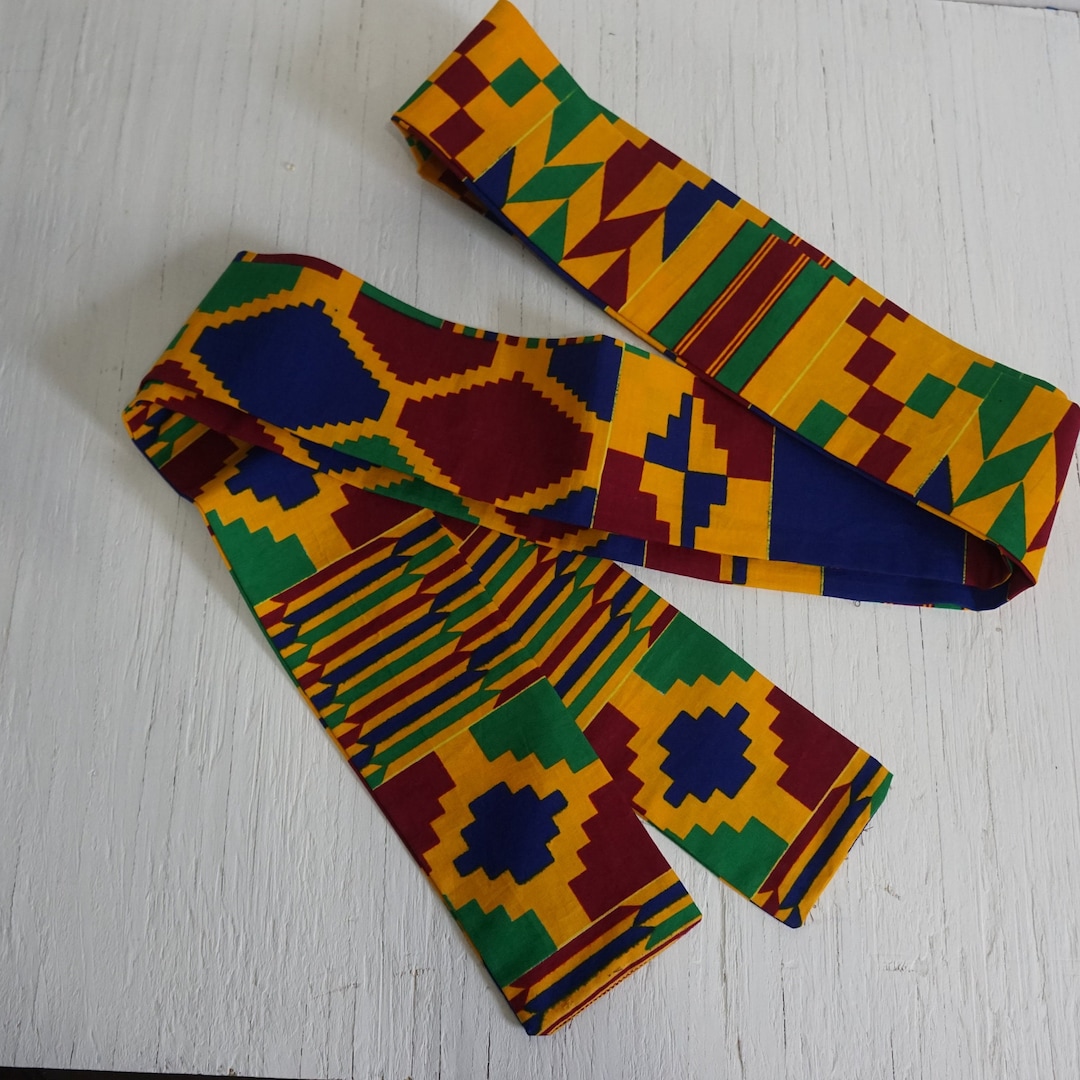 African Print Sash, Wax Print Sash, African Print Tie/belt Kente Sash ...