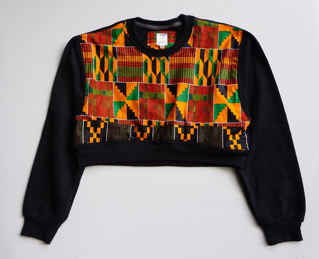 African Print Cropped Sweatshirt , Crop Top/mid Riff Sweatshirt, Women ...