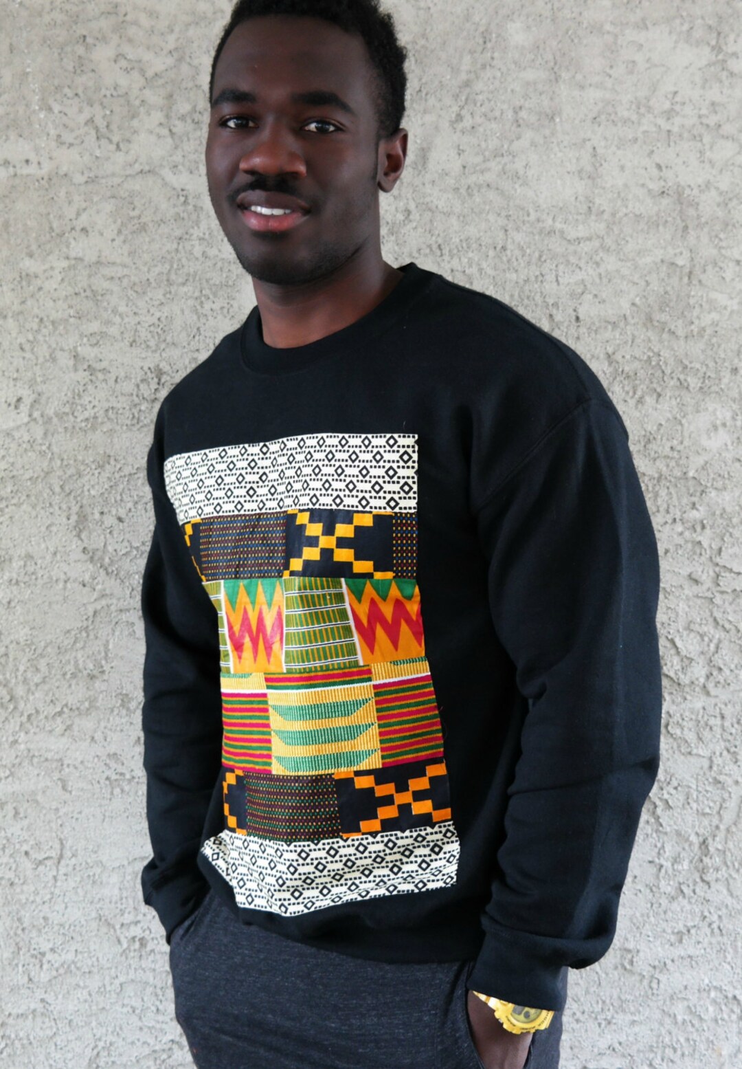 Panel Sweater Unisex Kente Panel Sweater African Sweatshirt - Etsy