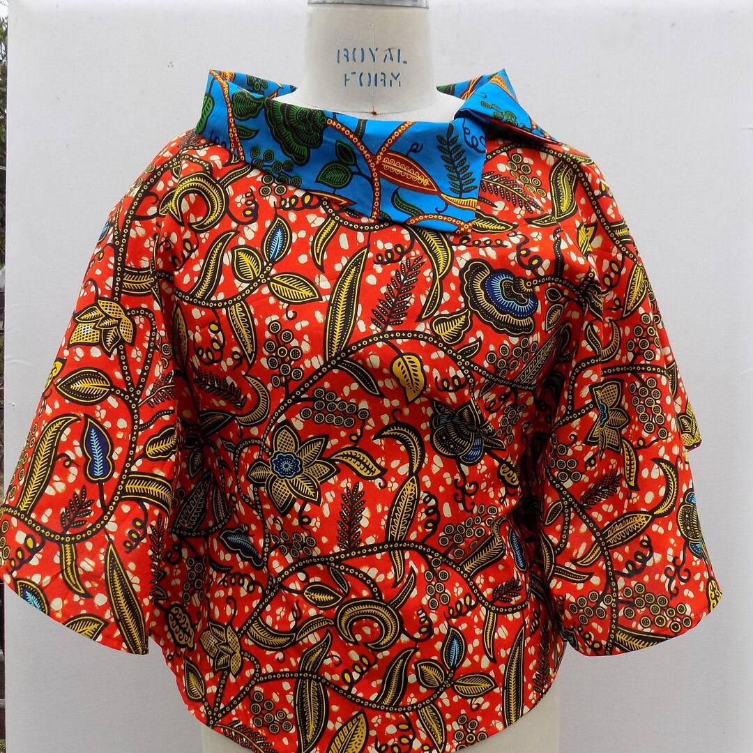 African Print Blouse, Women's Top, Butterfly Blouse - Etsy