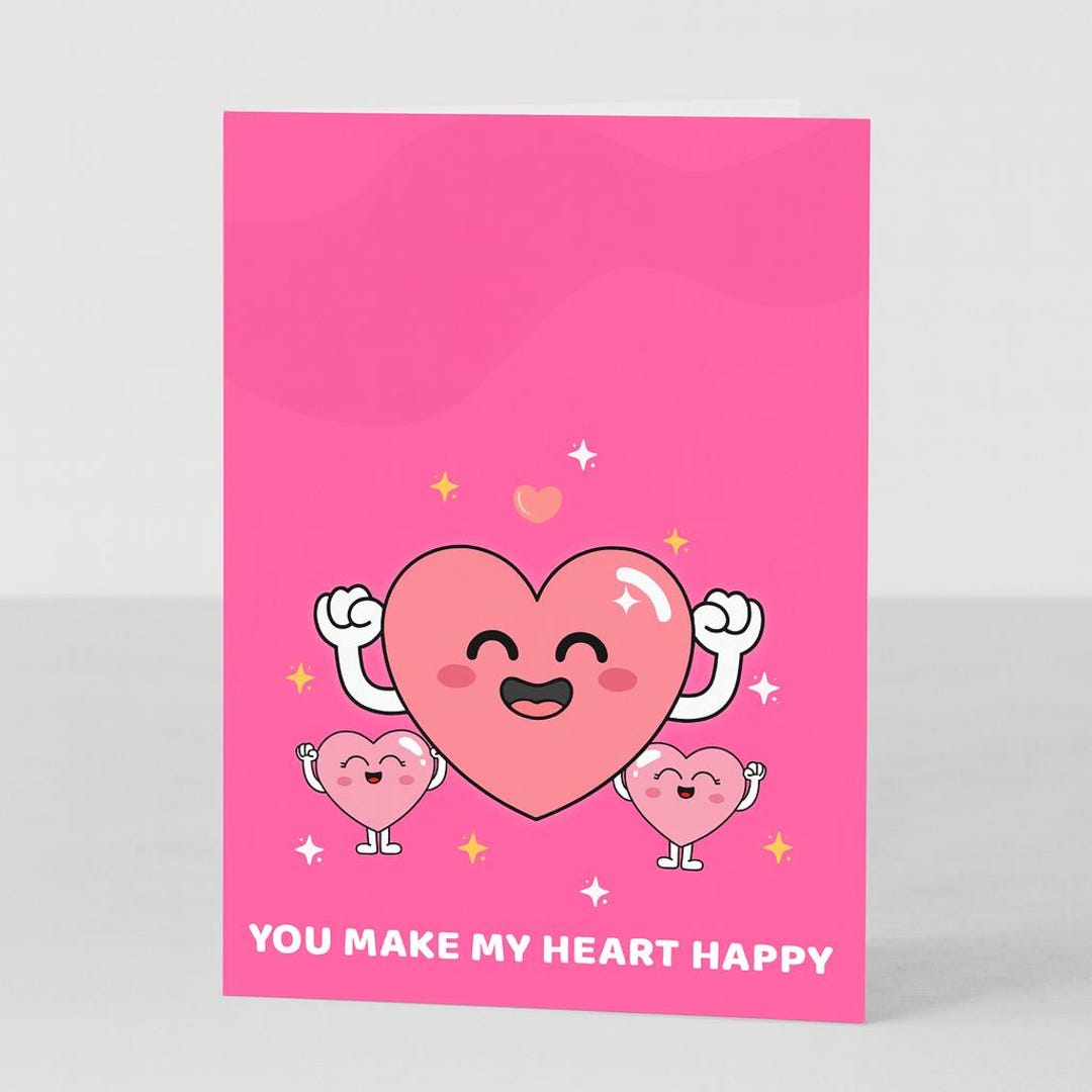Printable Valentine Card | Cute Heart Card | Instant Download | 5x7 ...