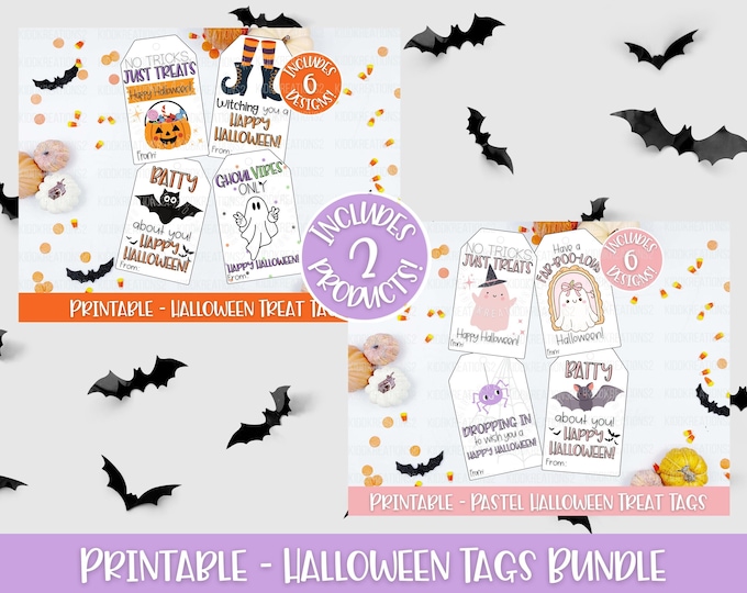 Halloween Treat Tags, Printable Halloween Gift Tags, Funny Halloween ...