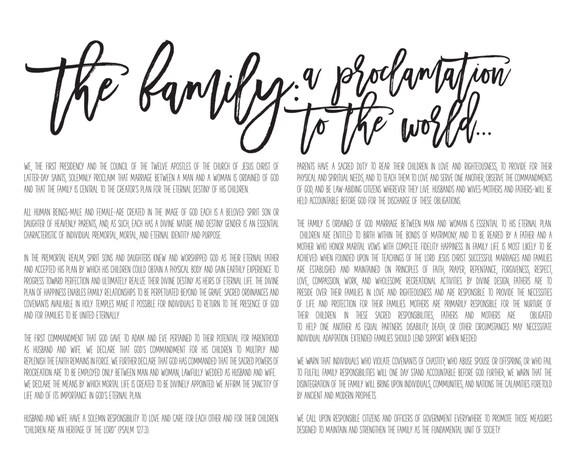 Family Proclamation Design 1 | Etsy