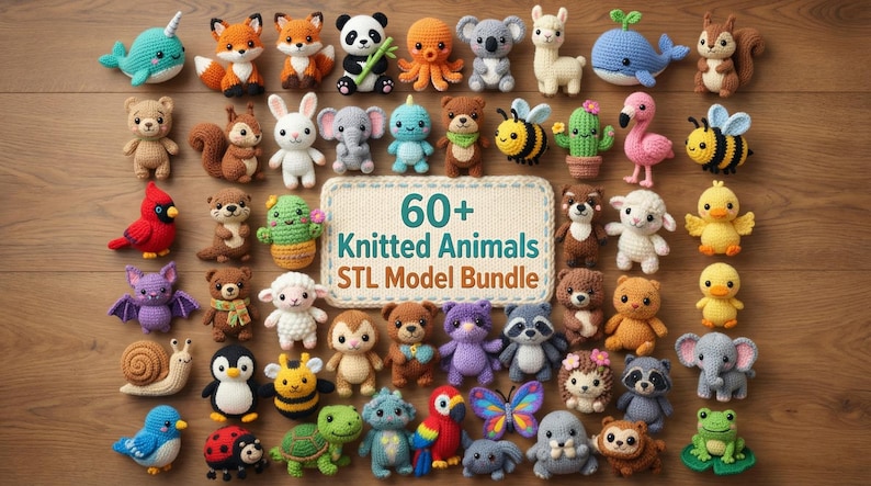 60 Knitted Animal STL Files Bundle | 3D Printable Amigurumi Crochet ...