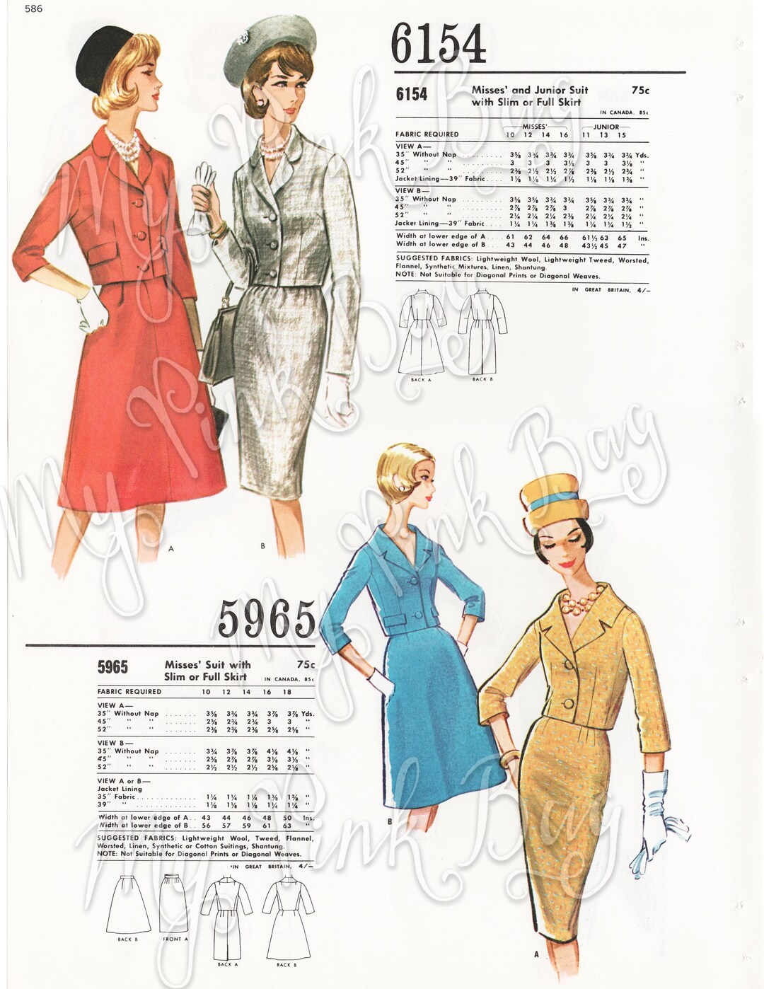 VINTAGE FASHION Envelopes Fashion Illustration, Pattern Envelopes ...